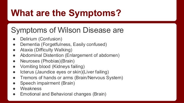 Wilson's disease (Copper disease)
