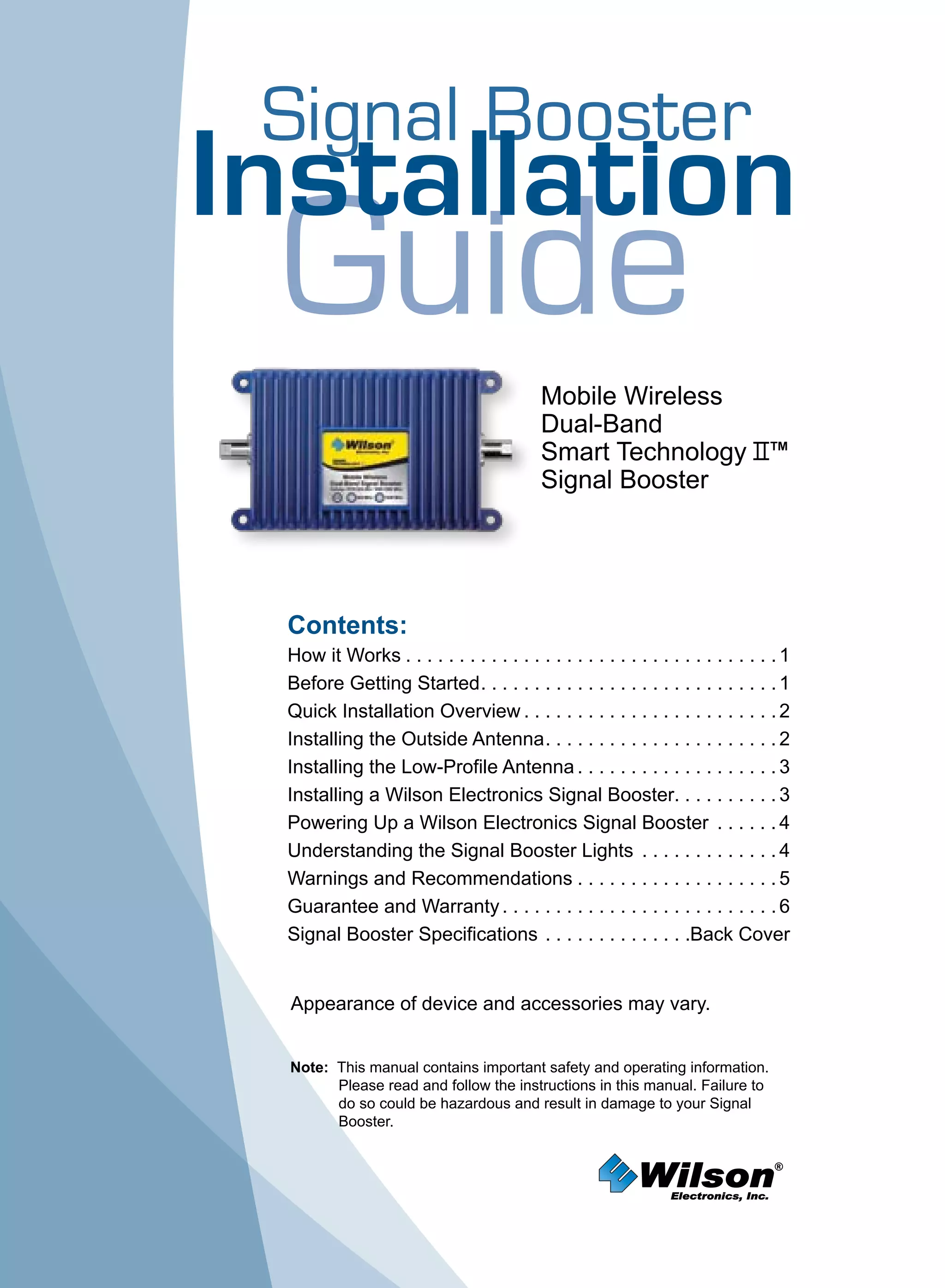 Wilson signal booster 802201 ig-dbmw-071312 | PDF