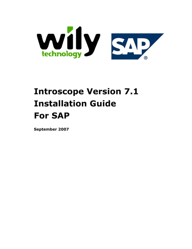 Wily introscope 7.1 installation guide | PDF