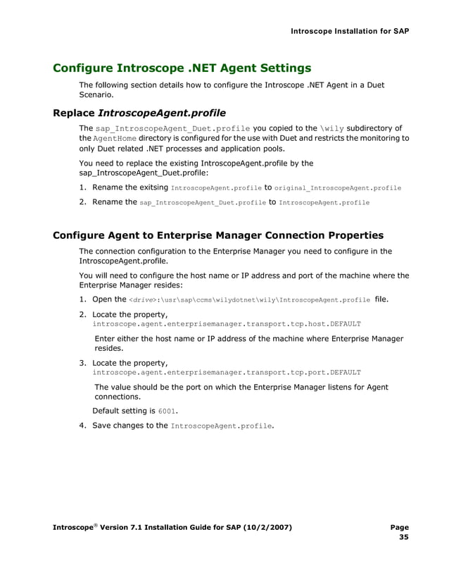 Wily introscope 7.1 installation guide | PDF
