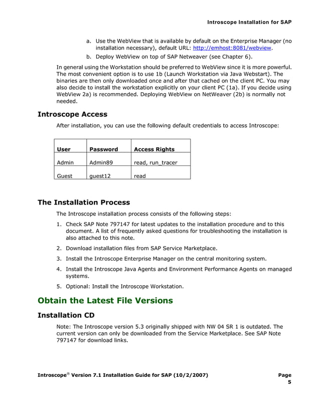 Wily introscope 7.1 installation guide | PDF
