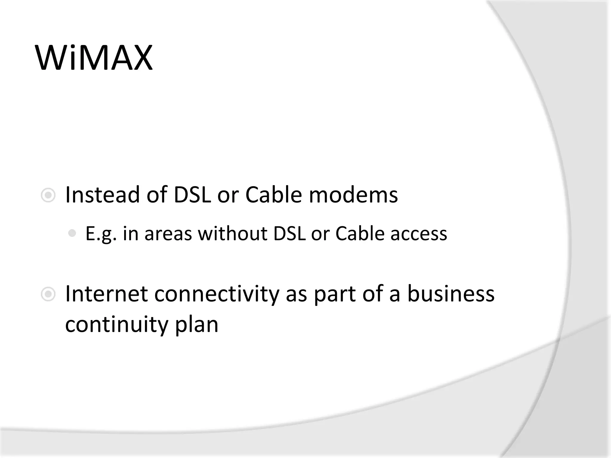 WiMAX presentation v2 | PPT