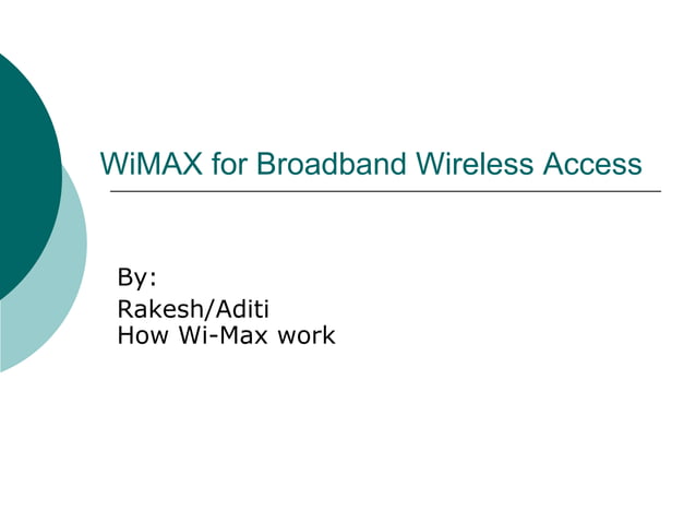 Wi max | PPT