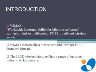 Presentation On "Wi-Max Technology" | PPTX