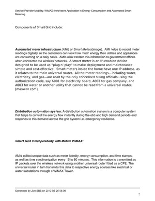 WiMAX: Innovative Application in Energy Consumption and Automated Smart ...