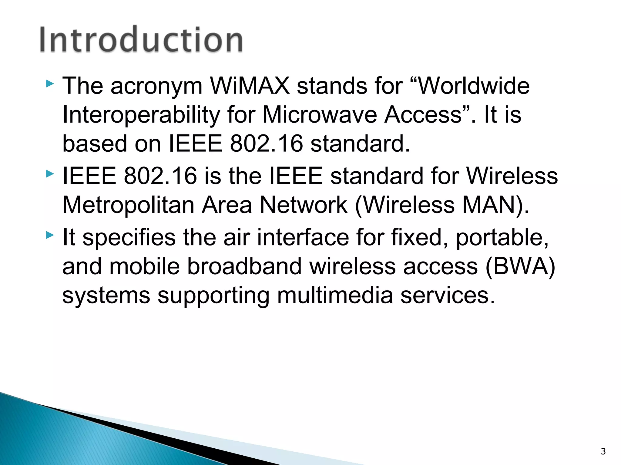 WiMAX (IEEE 802.16) | PPT