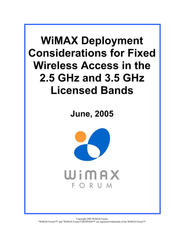 Wimax deployment considerations | PDF