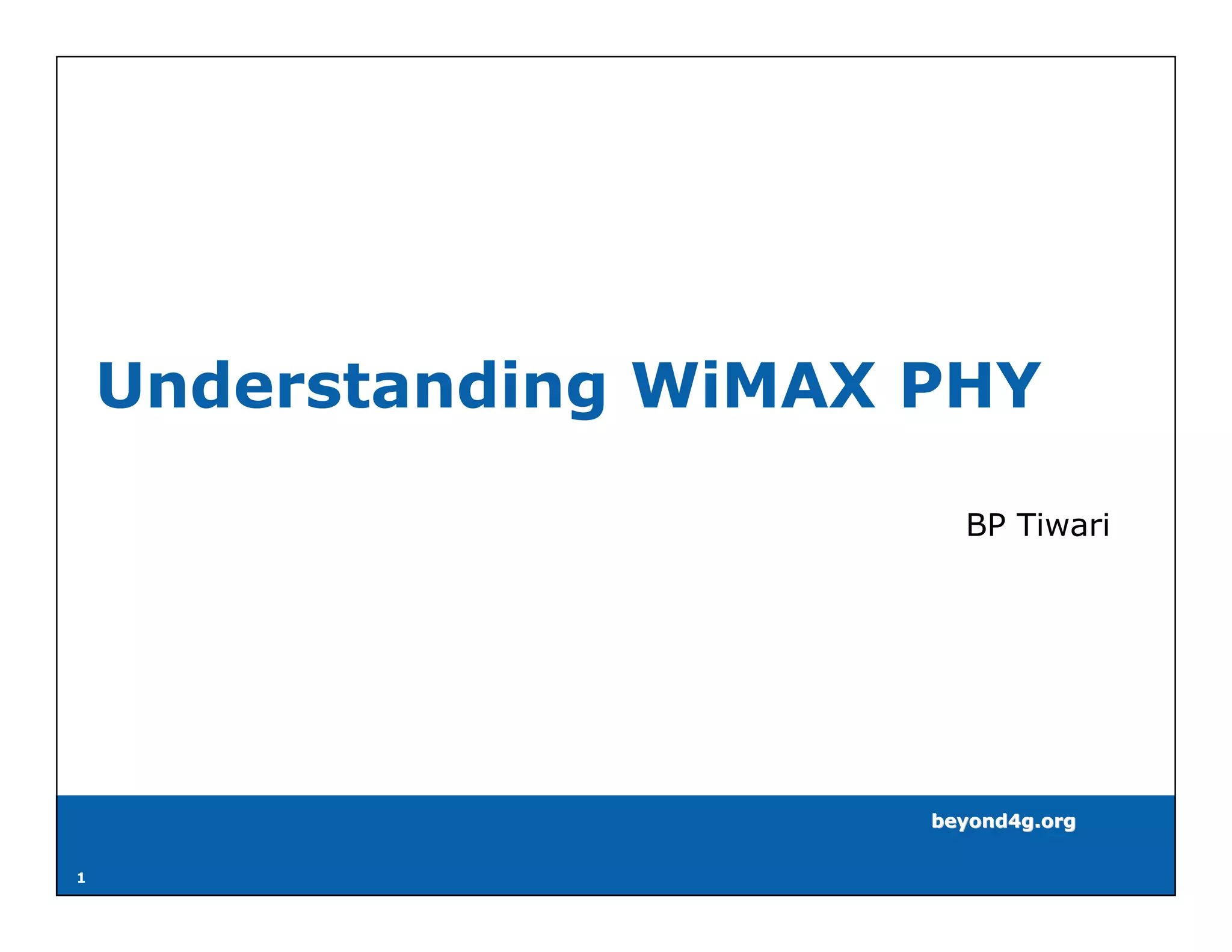 Wi Max Phy Introduction V0.3 | PDF | Computer Networking | Computing