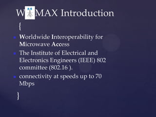 introduction to wimax | PPT