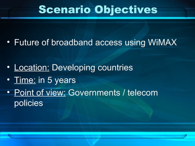 WiMax Scenario | PPT
