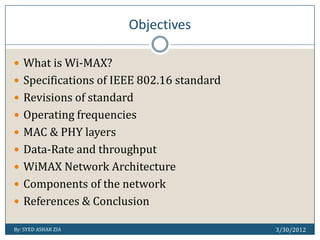 WiMax - Technology & Architecture | PPTX