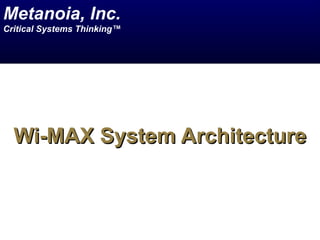 Elements of Cross-Layer System & Network Design for QoS-Enabled Wi-Max ...