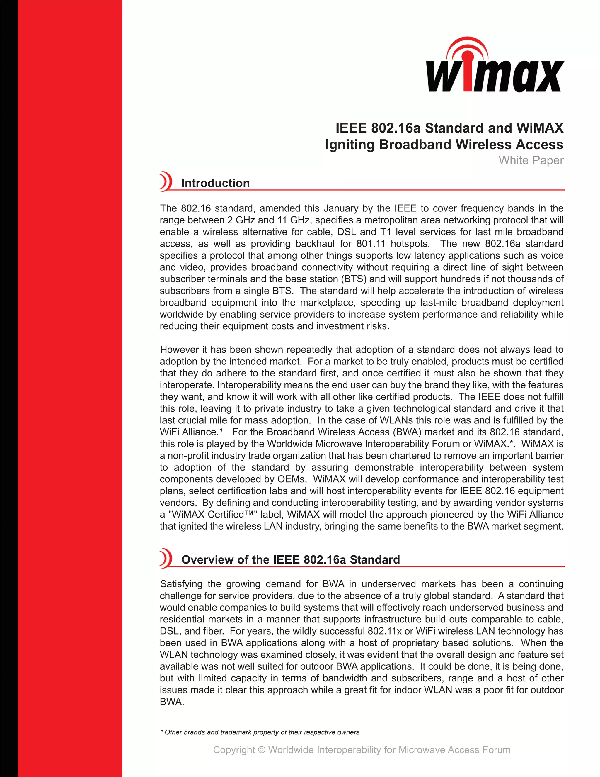 Wimax Whitepaper | PDF