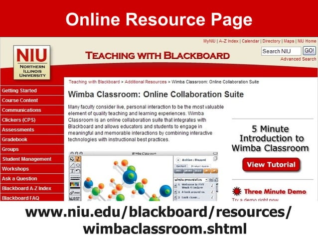 Wimba Classroom at NIU | PPT