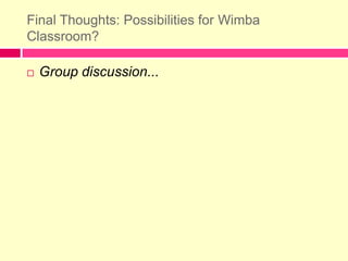 Wimba classroom | PPTX