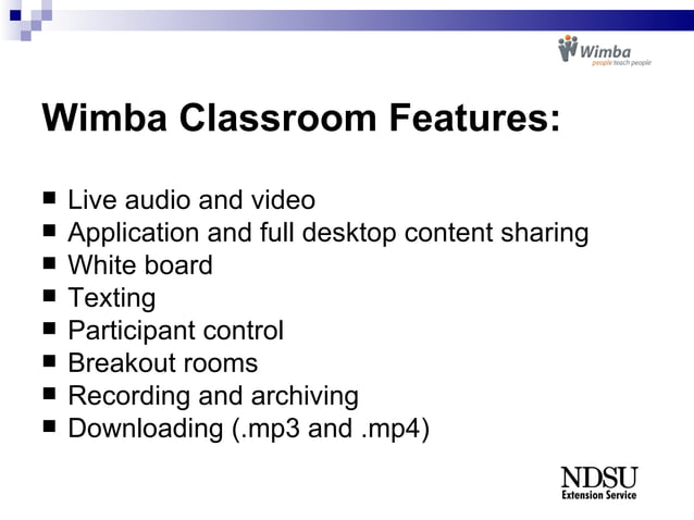 Wimba Presentation | PPT