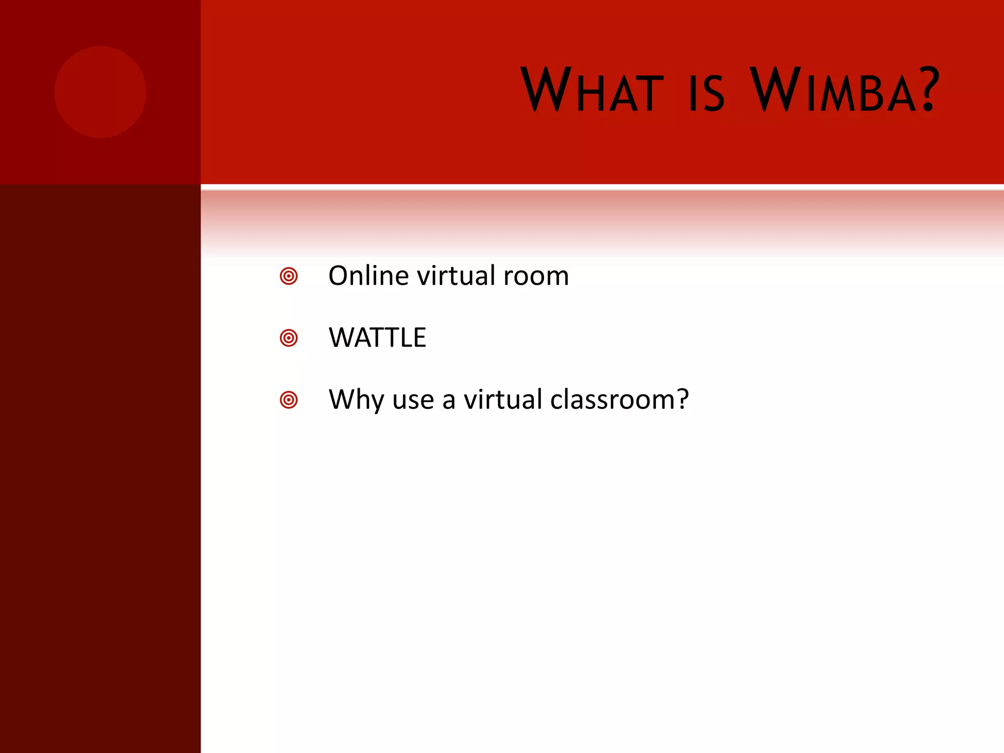 Wimba tutor intro presentation | PPTX | Web Conferencing | Computer ...