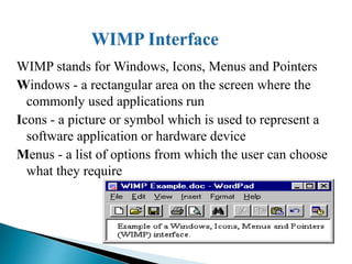 Wimp interface | PPTX