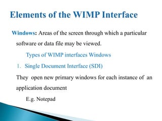 Wimp interface | PPTX