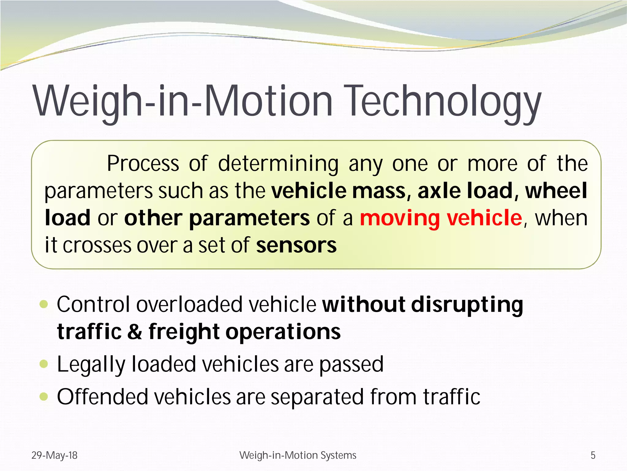Weigh-in-Motion (WIM) Systems | PDF