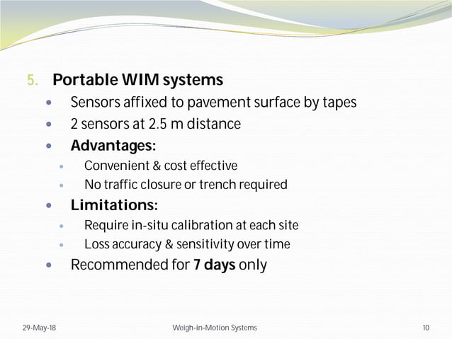 Weigh-in-Motion (WIM) Systems | PPT