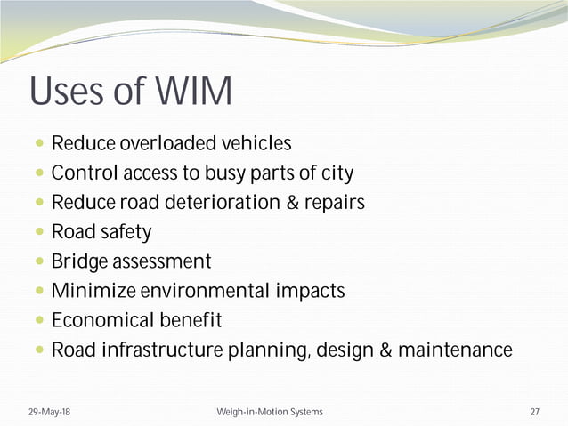 Weigh-in-Motion (WIM) Systems | PDF | Auto Safety Technologies | Auto ...