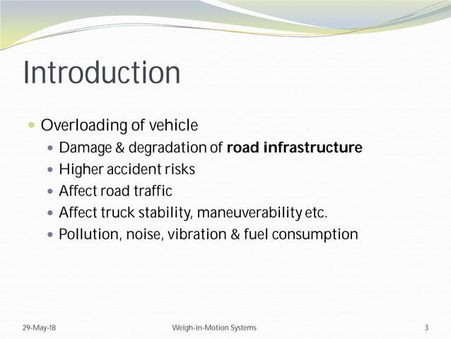 Weigh-in-Motion (WIM) Systems | PPT