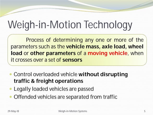 Weigh-in-Motion (WIM) Systems | PDF | Auto Safety Technologies | Auto ...