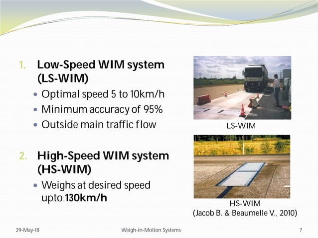 Weigh-in-Motion (WIM) Systems | PPT