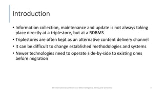 Incremental Export of Relational Database Contents into RDF Graphs | PPT