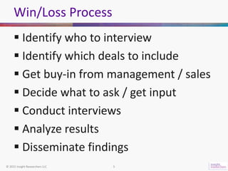 Win/Loss Analysis: Insight into the Minds of B2B Customers/Prospects | PPT