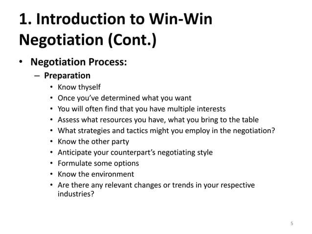 Win Win Negotiation Training | PPTX