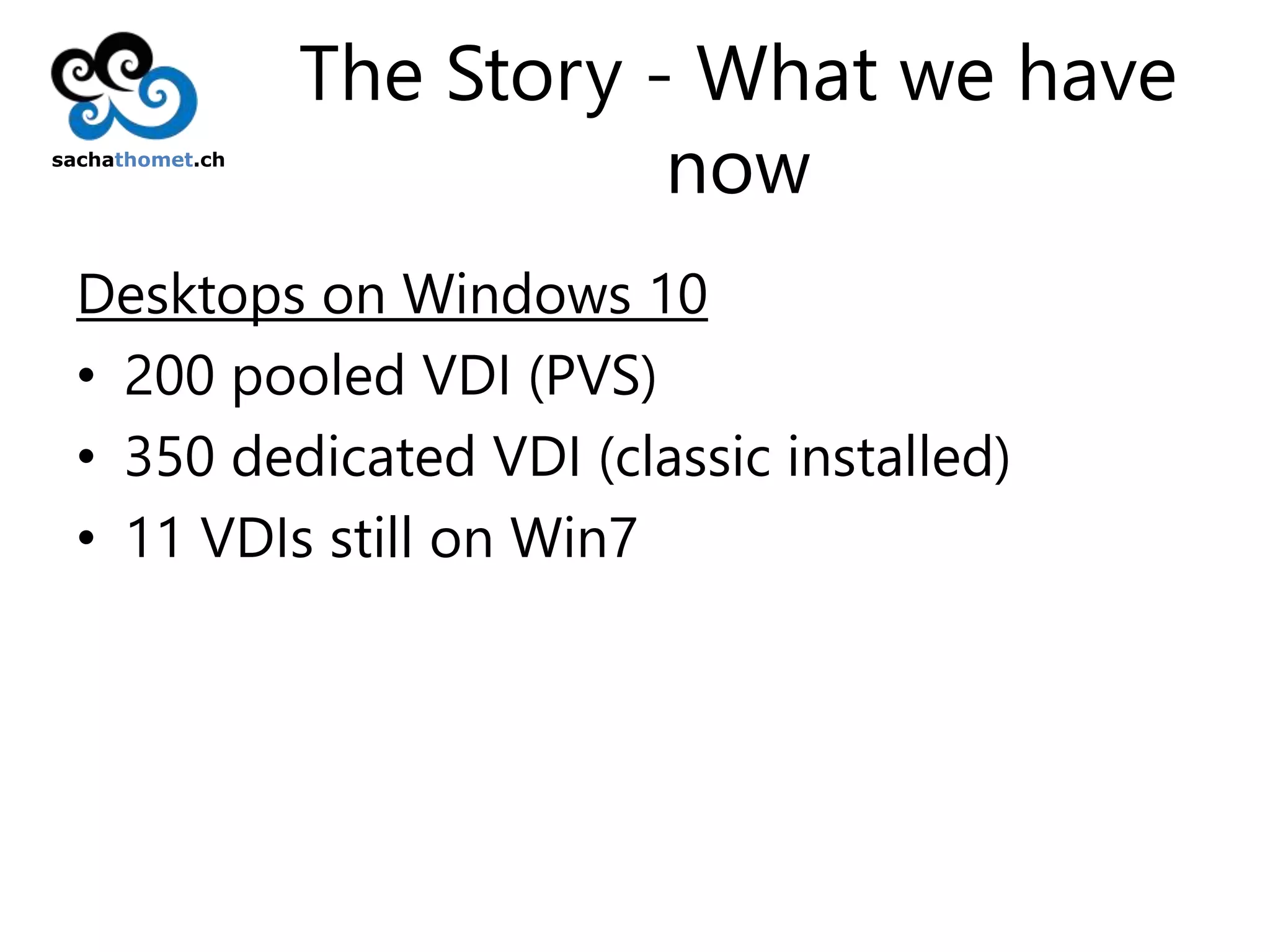 Windows 10 VDI Migration in real life - E2EVC Rome | PPTX