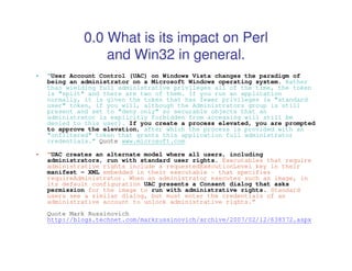 Win32 Introduction To Perl And Vista S Feature User Acceptance Control | PPT