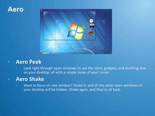 Windows 7 Features | PPTX