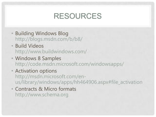 Windows 8 as an Application Integration Hub | PPT