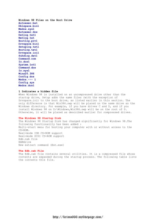 Win98 System File Details | PDF