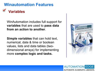 WinAutomation Features | PPT