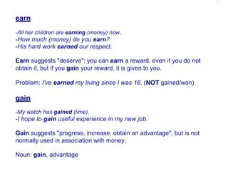 Win, beat, gain, earn | PPT
