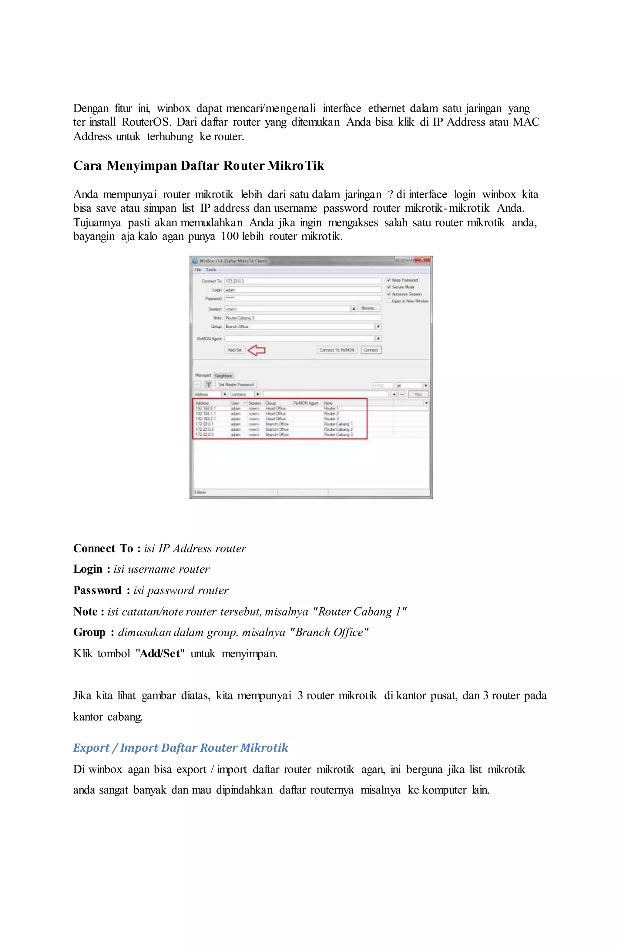 Winbox adalah aplikasi untuk konfigurasi mikro tik routeros menggunakan ...