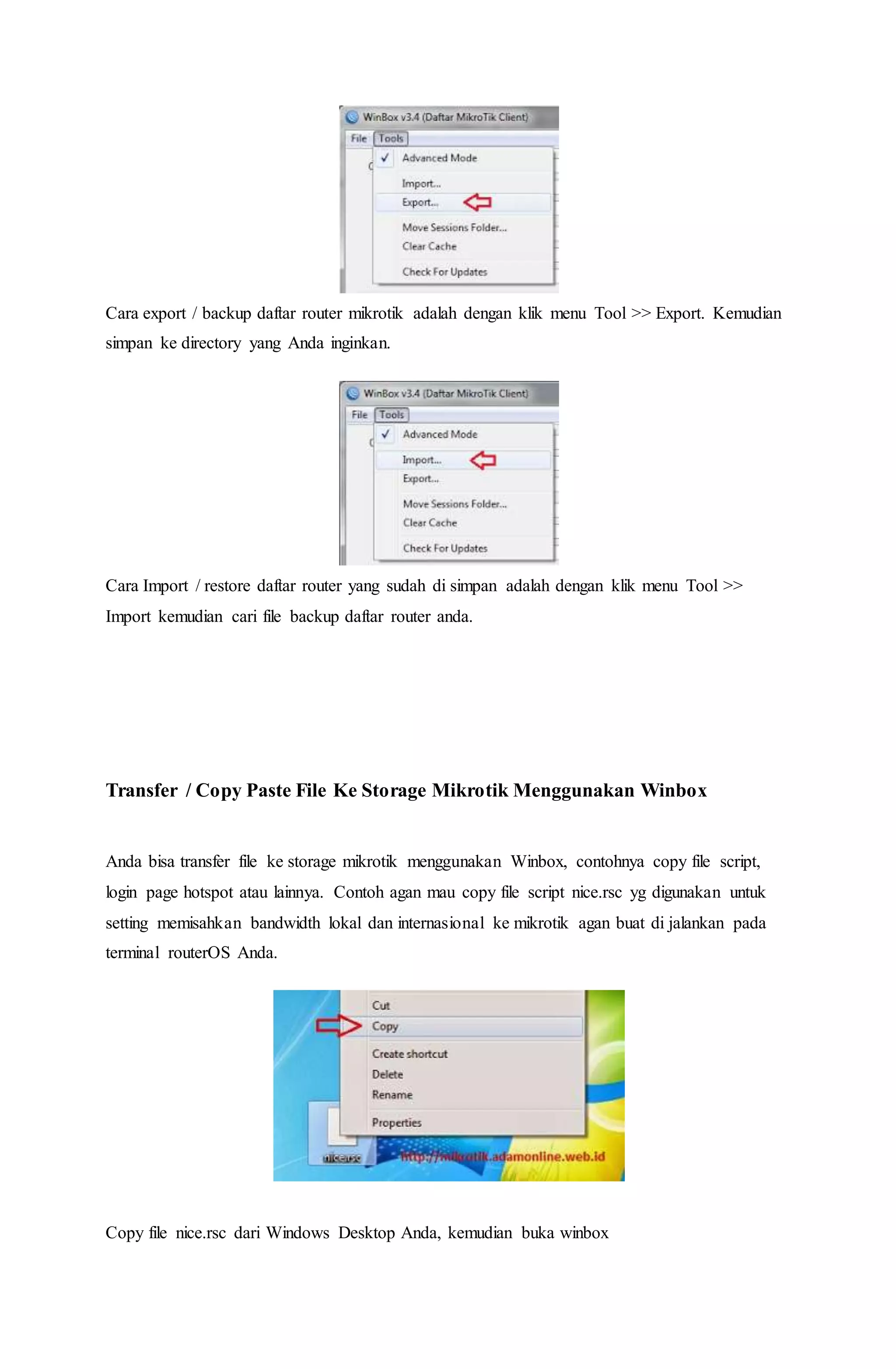 Winbox adalah aplikasi untuk konfigurasi mikro tik routeros menggunakan ...