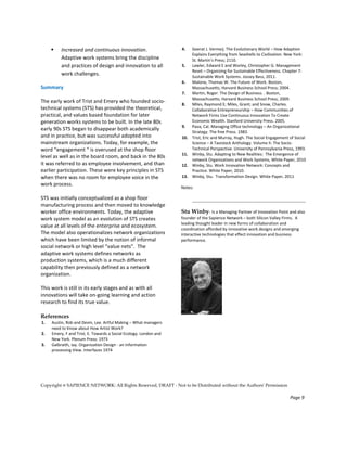 Adaptive Work Systems: A Perspective on the Evolution of Socio-Technical Systems | PDF