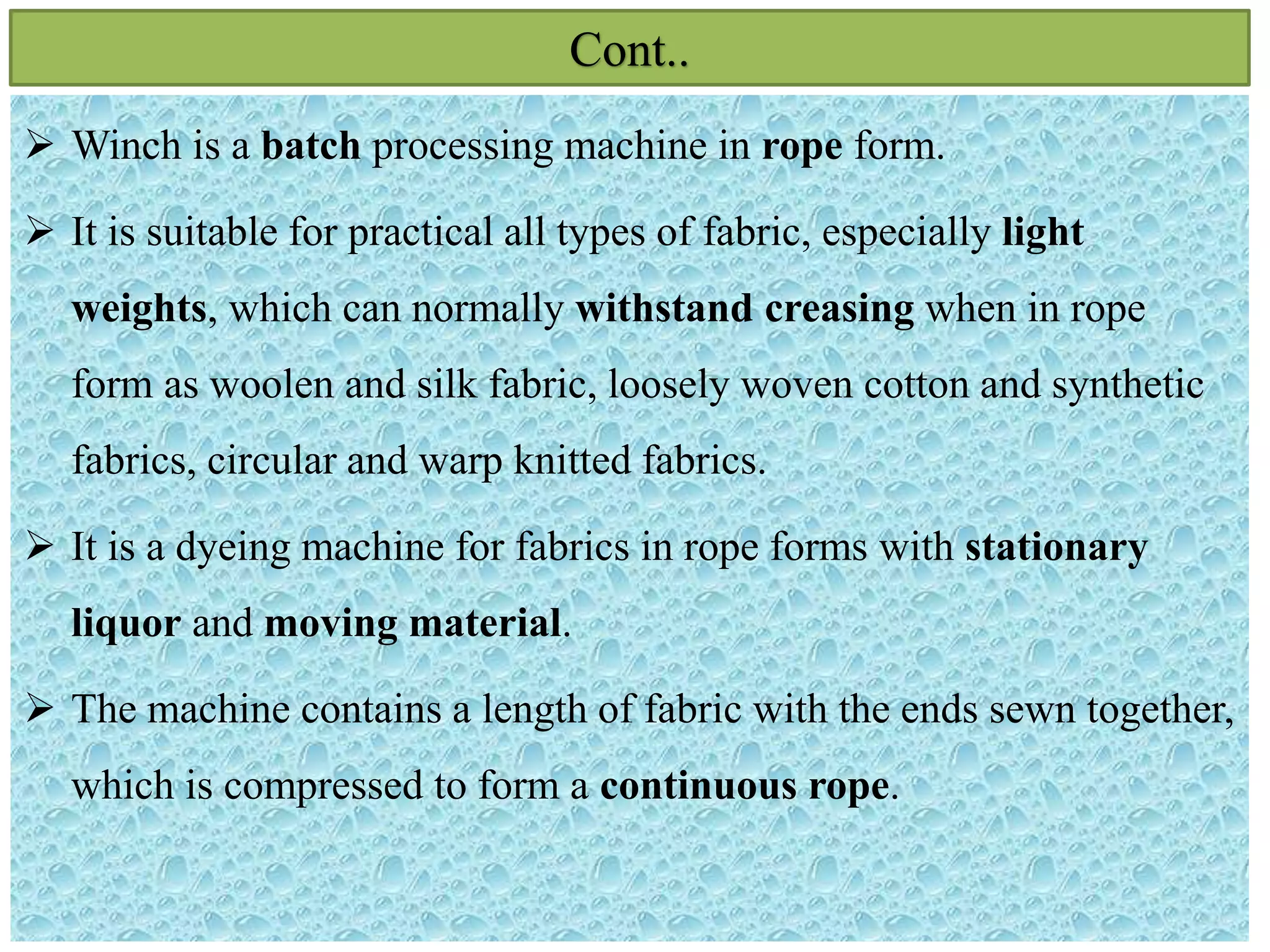 Winch Dyeing Machine | PPTX