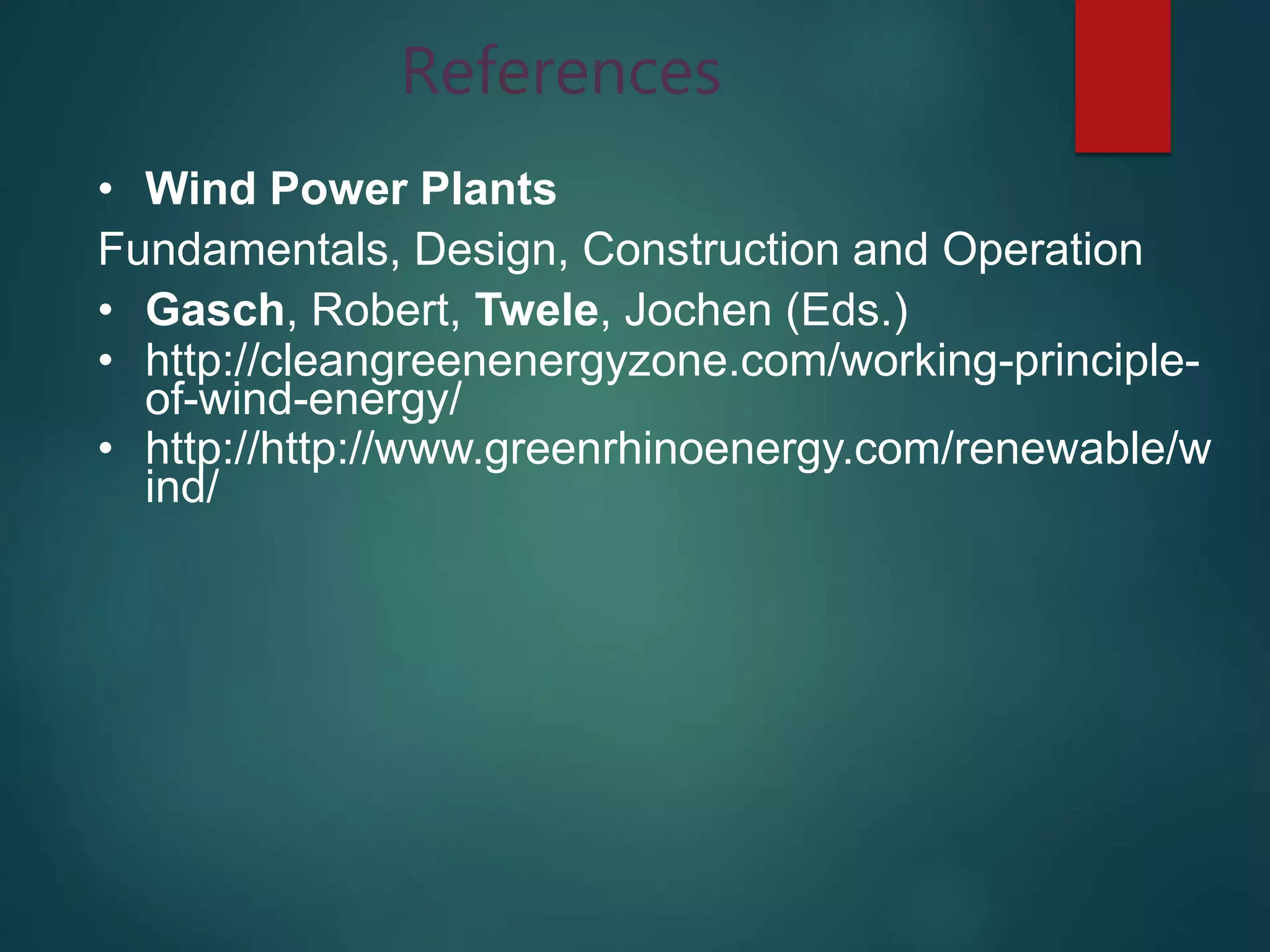 Wind power plant | PPTX