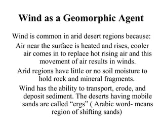 Wind.agent- Geomorhology Chapter | PPT