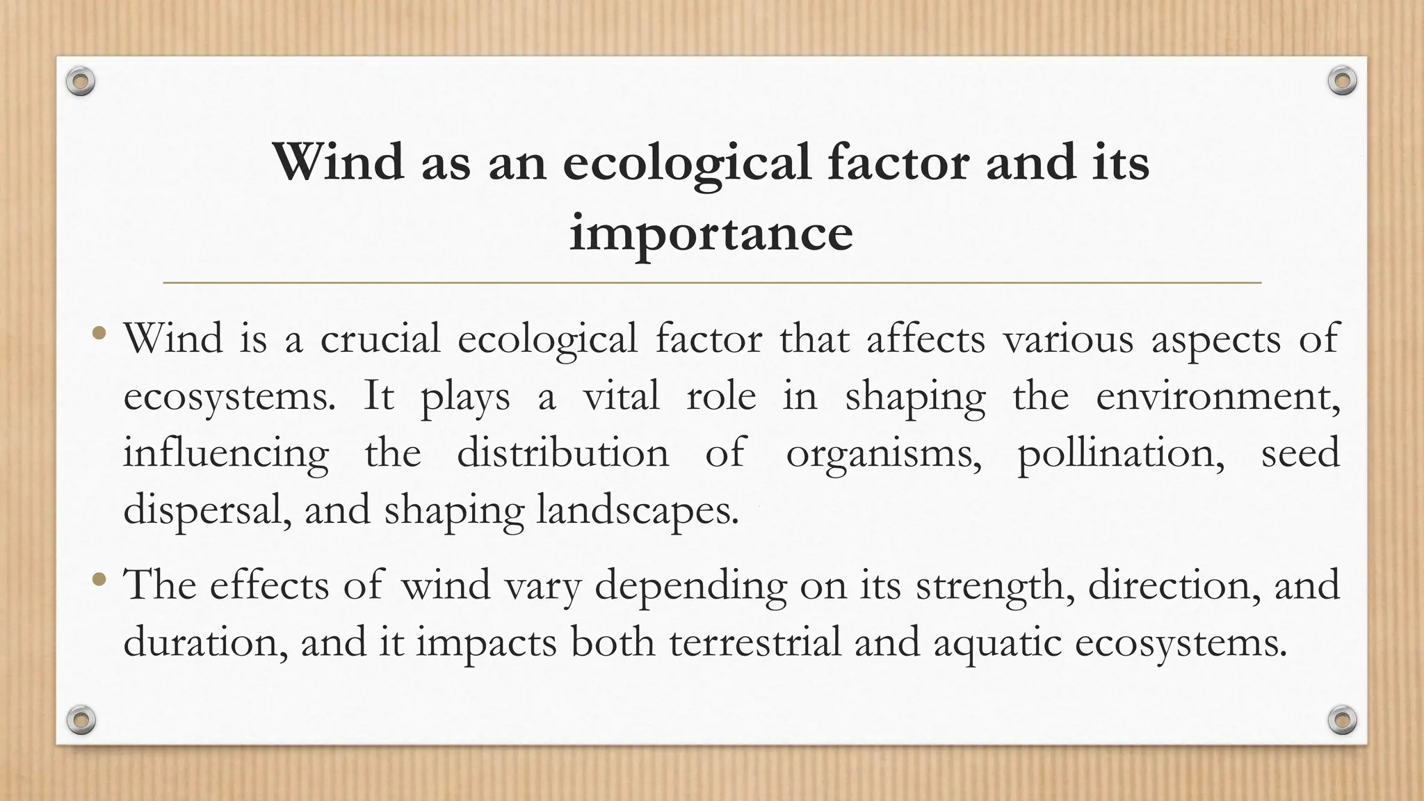 Wind as an ecological factor and its importance | PPT