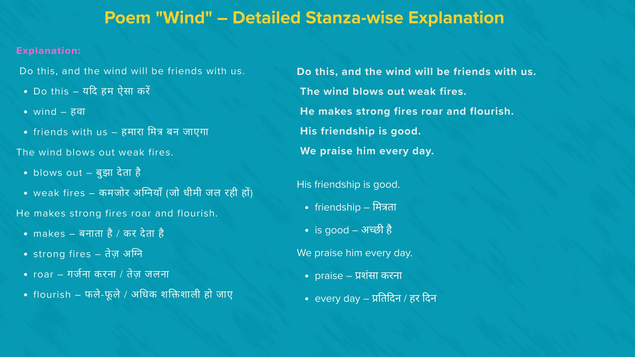 “Wind –"(Class 9 cbse English)” Poem Explanation & Analysis” | PDF