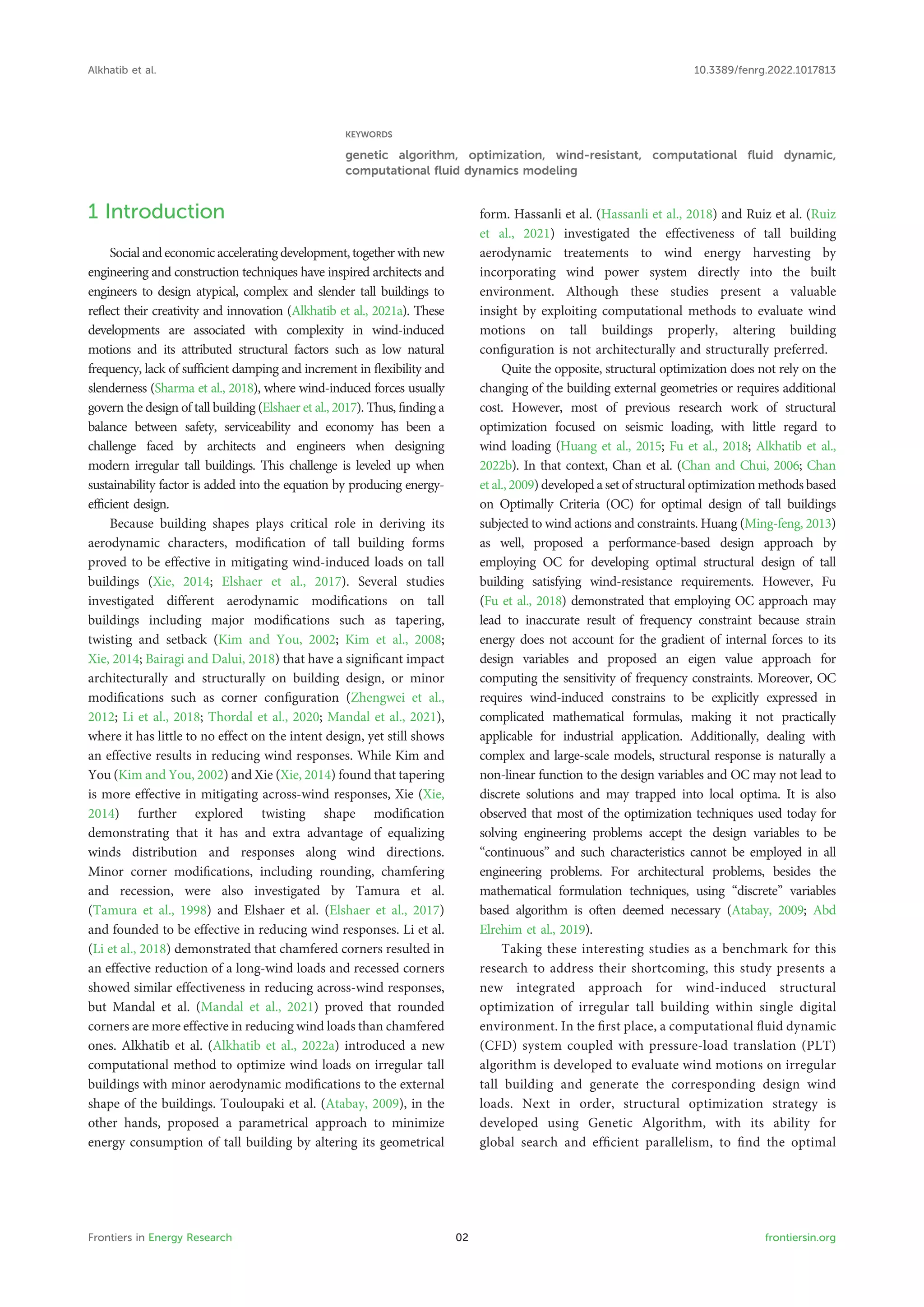 Wind-resistant structural optimization of irregular tall building using CFD and improved genetic ...