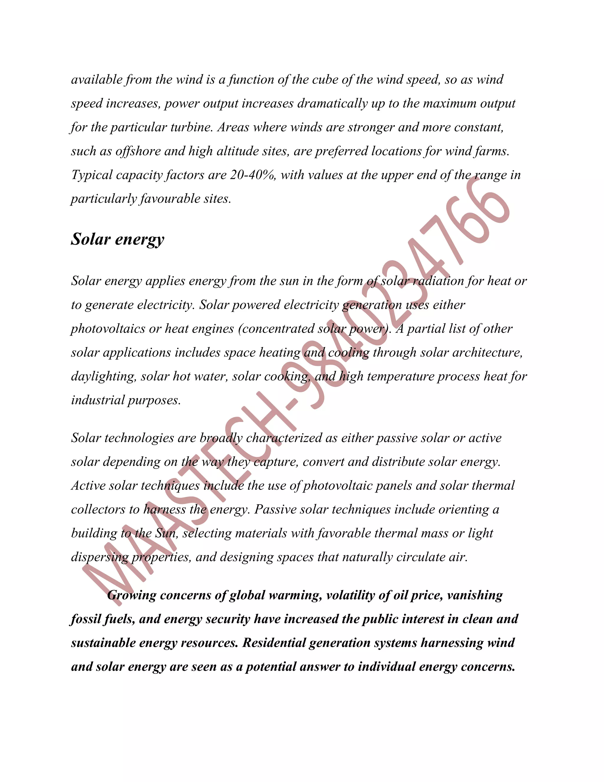 Power Systems Projects Abstract Wind Solar Energy Hybrid Power Generation System Wise Docx