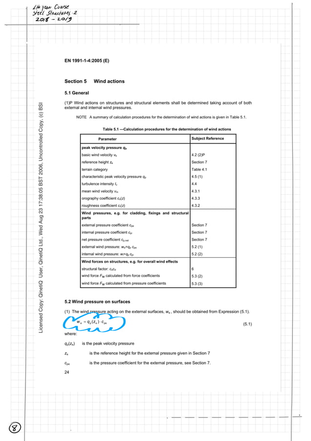 Wind action worked example to - ec1-1-4-2019-light | PDF